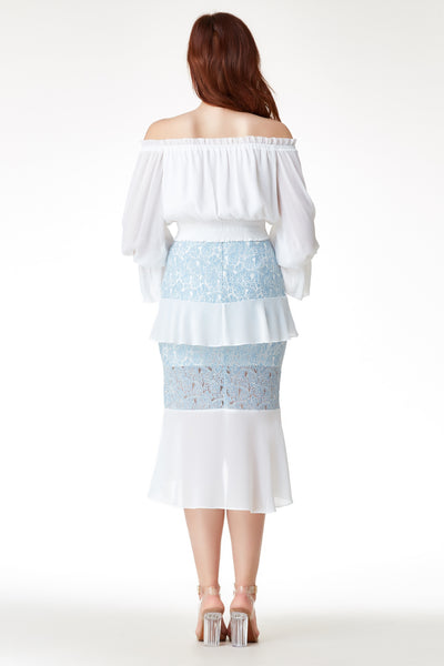 AW'18 Ruffle Mermaid Skirt - Blue – Duchess and Co