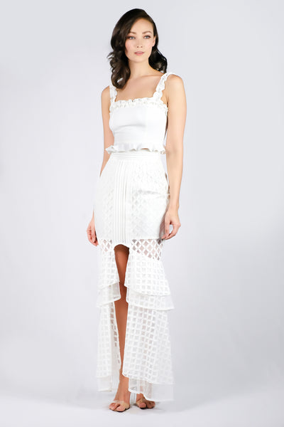 AW'18 Lace Mermaid Maxi Skirt - White – Duchess and Co